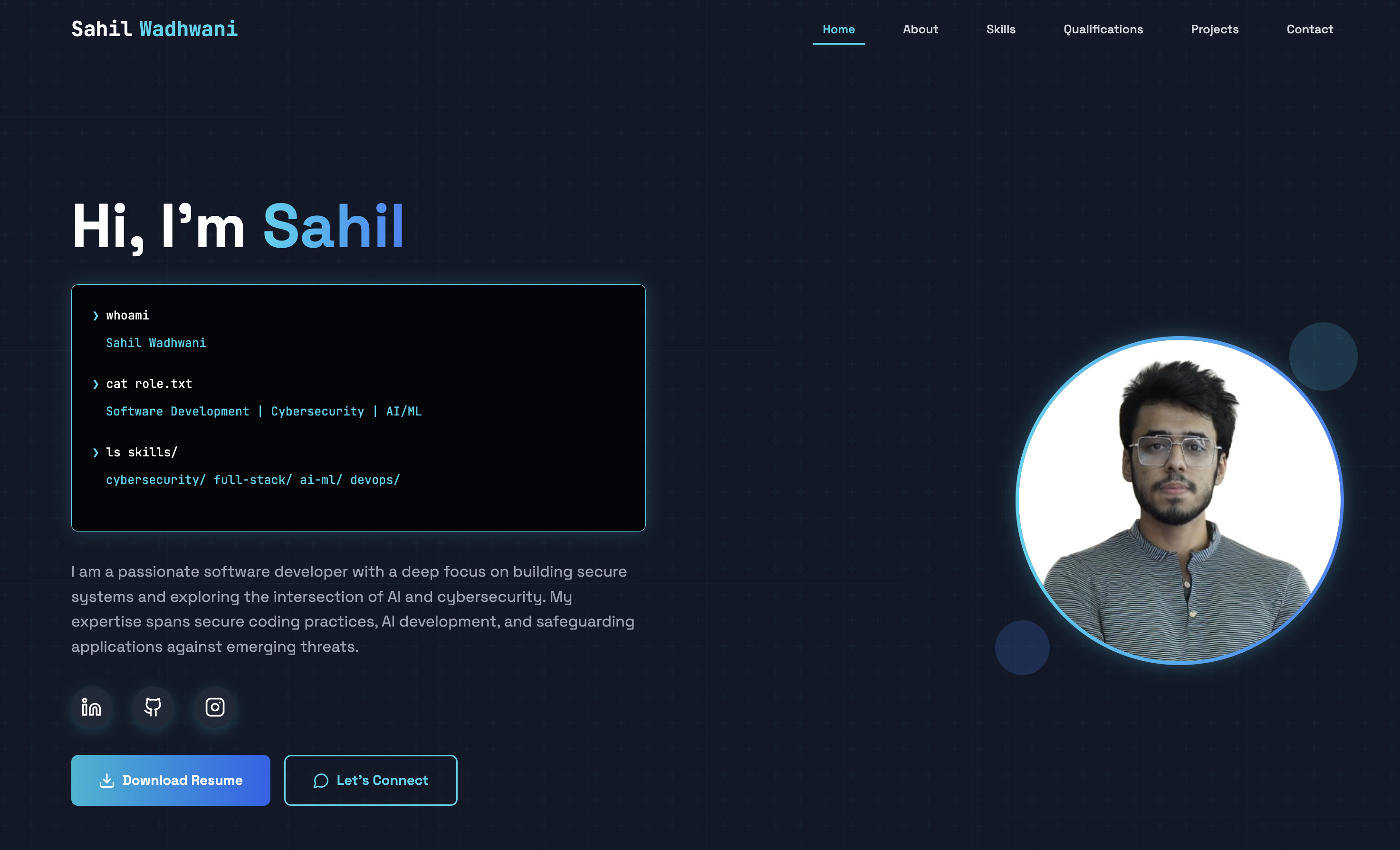 Sahil Wadhwani | Software Developer & Cybersecurity Engineer